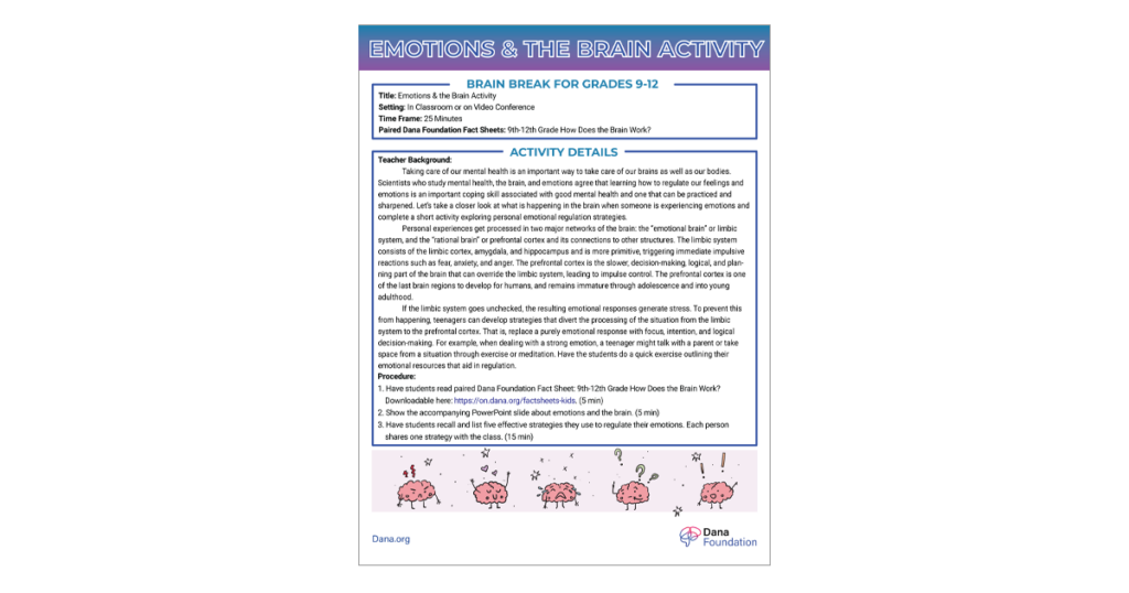 Emotions & the Brain, Grades 9-12 - Dana Foundation